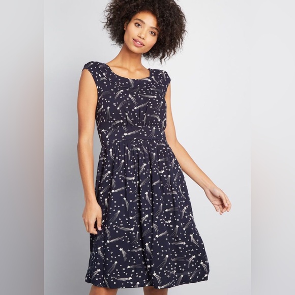 Modcloth | Dresses | Modcloth Emily And Fin Navy And Shooting Star ...